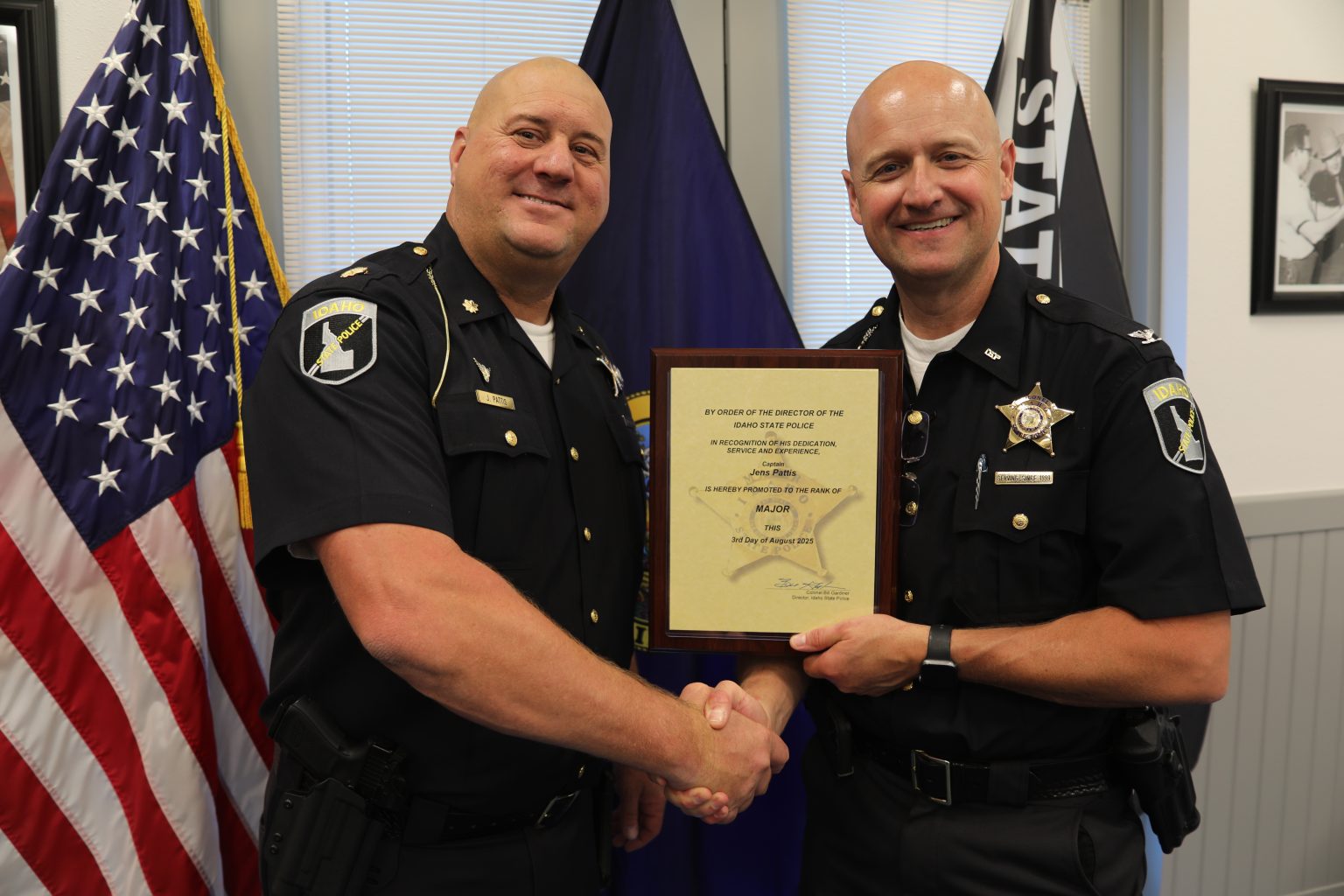 Idaho State Police announces promotion of Jens Pattis to Major | Idaho ...